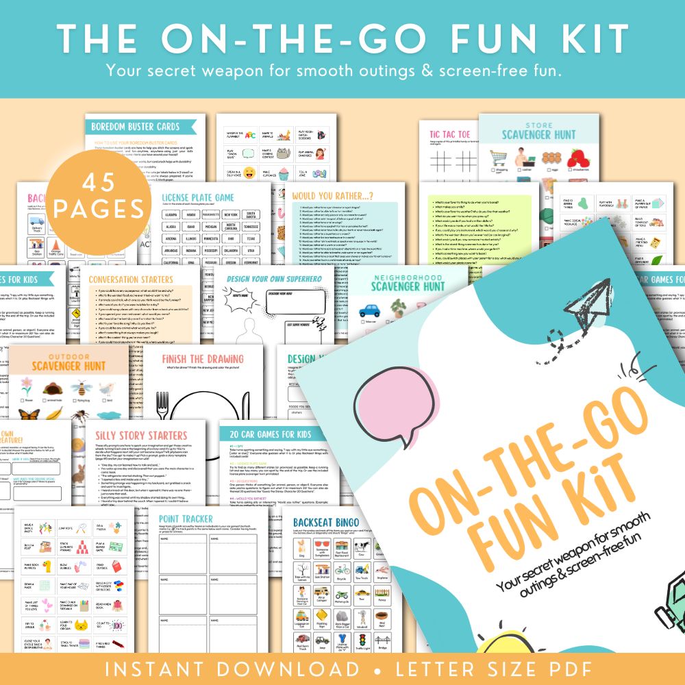 The On-the-Go Fun Kit - No Prep activities for Kids (Instant Download ...