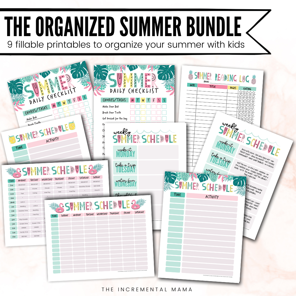 The Organized Summer Bundle - Instant Download – The Incremental Mama